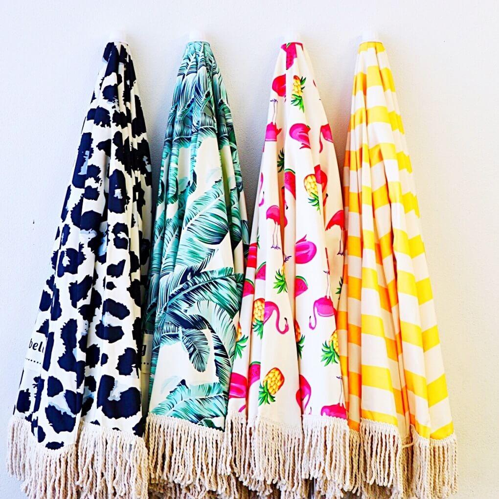 Beach Umbrella with Fringe | Italian UV Protective Fabric – Upper Notch ...